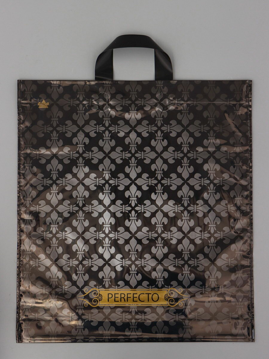 Пакет подарочный "Перфекто Стронг" полиэтиленовый с петлевой ручкой, 42x46 см 95 мкм, 25 шт.