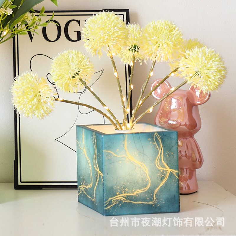 Новая светодиодная лампа в форме искусственного цветка, лампа в виде цветочного горшка, ночник, декоративная лампа, ночник, атмосферная лампа, лампа в виде дерева