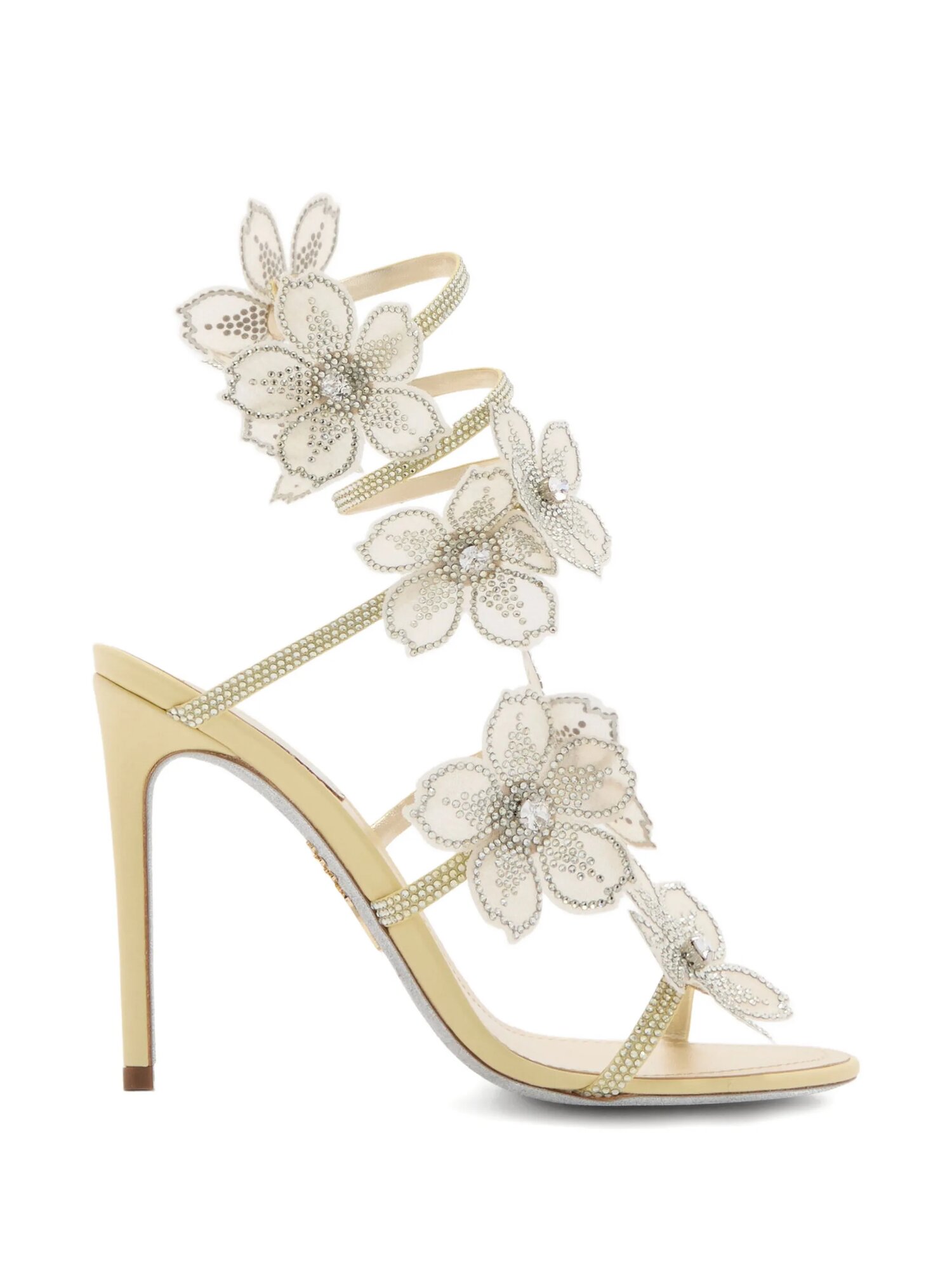 Босоножки RENE CAOVILLA Floral-embellished spiral sandals