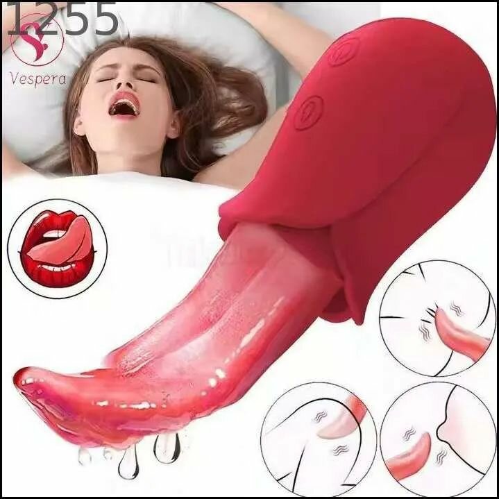 Вибратор для клитора с имитацией языка, 2 в 1, мощная вибрация, USB-зарядка, из ABS и силикона
