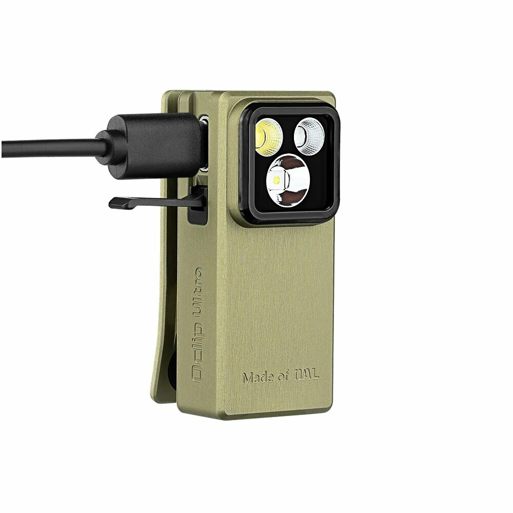 Olight Oclip Ultra, Olive Green, фонарик на клипсе