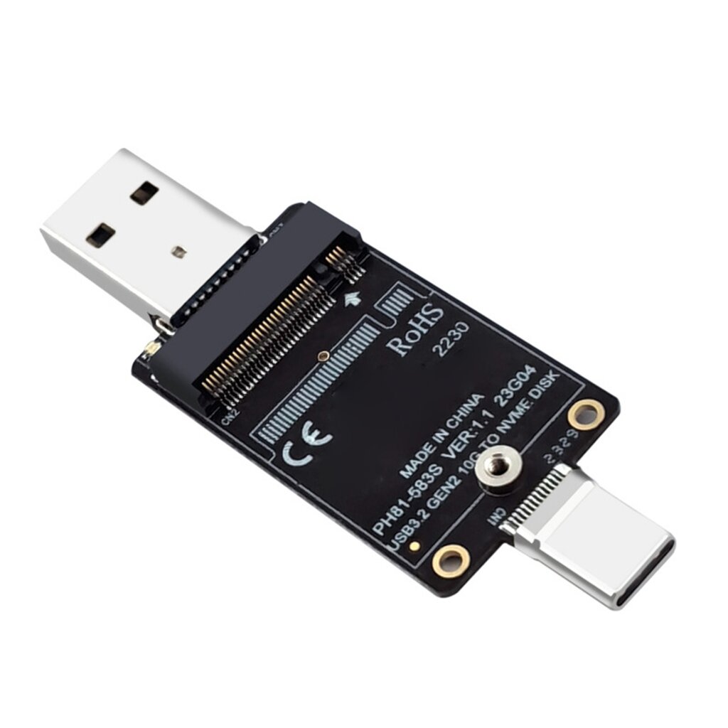 Адаптер для дисковых накопителей M.2 NVMe с интерфейсами USB A И C JMS583 10 Гбит/с