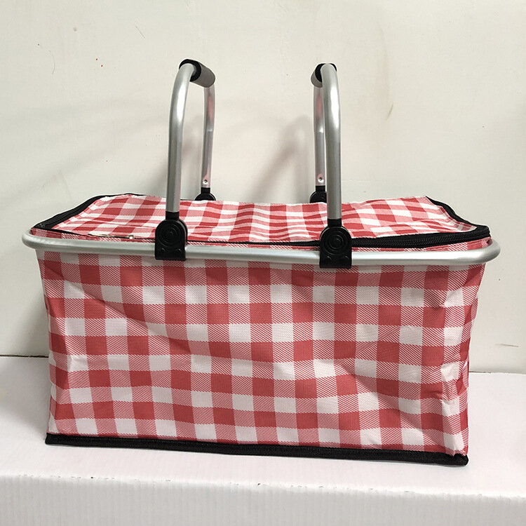 Плетёная корзина для пикника на открытом воздухе, складная изолированная сумка для пикника, портативная корзина для пикника с большой вместимостью