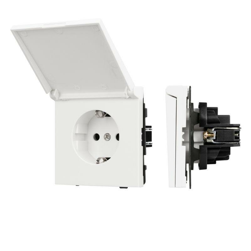 Розетка 1-м СП SCT-TENDO-MCP-SFPL-WH 16А IP44 230В влагозащ. механизм Arlight 054602