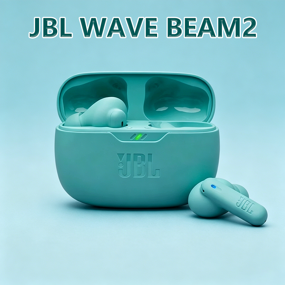 Беспроводная Bluetooth-гарнитура JBL WAVE FLEX2 blue с активным шумоподавлением, водонепроницаемая и пылезащитная