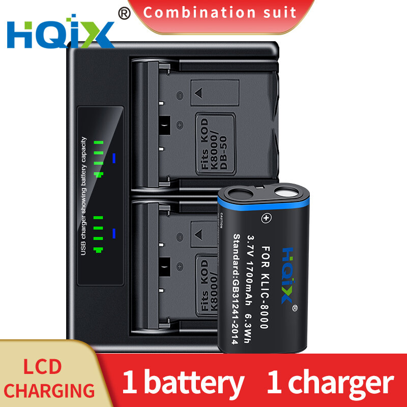 HQIX для Kodak Z8612 Z1485 Z1012 Z1085 Z1015 Z812 Z712 Z612 IS камера KLIC-8000 Двойное зарядное устройство Аккумулятор