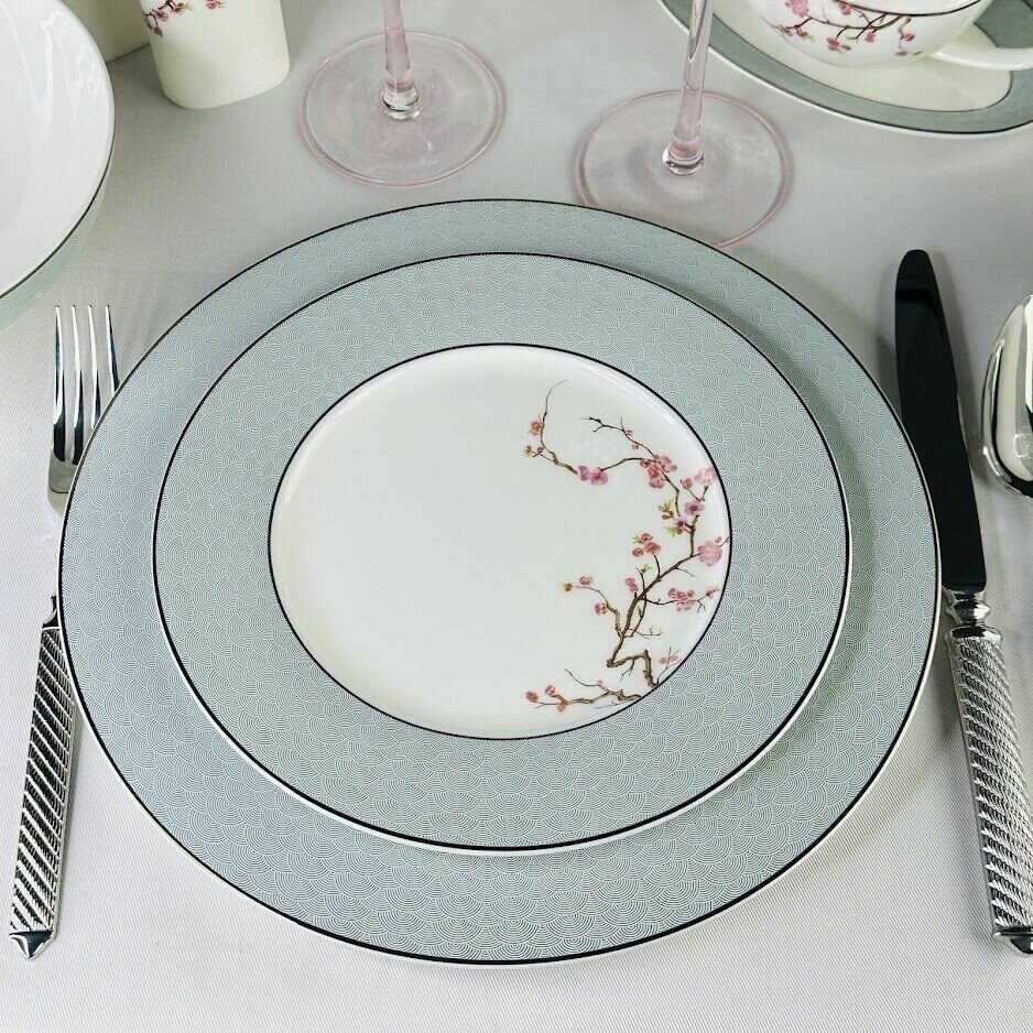 Набор 6 штук Тарелка Lenardi Сакура 21.5см, костяной фарфор