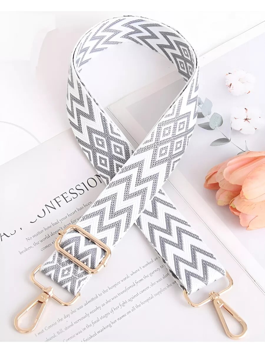 Ремень для сумки текстильный с карабинами сменный ремень