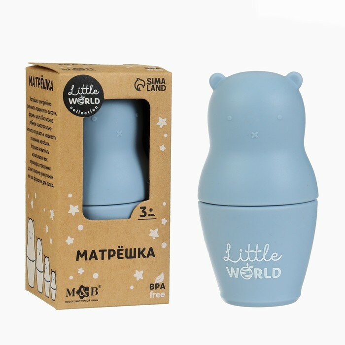 Mum&Baby Развивающая игрушка M&B «Мишка-матрешка», пищевой силикон, от 3 мес.