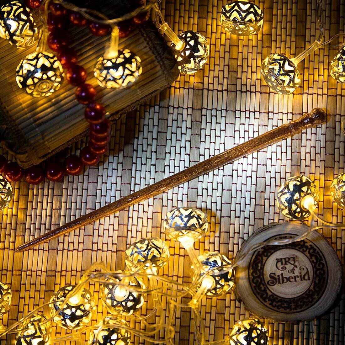 Деревянная заколка-шпилька из красного дерева (махагон). Hю 13