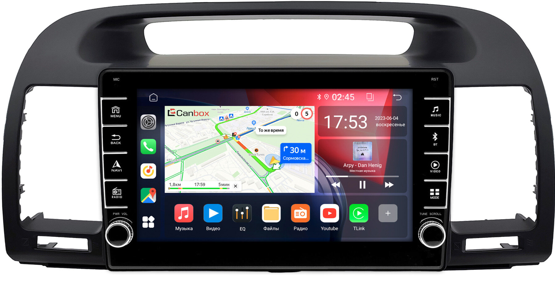 Штатная магнитола Toyota Camry XV30 2001-2006 (черная) Canbox BGTR9-0607 4/64 Android 10 (IPS, DSP, CarPlay)