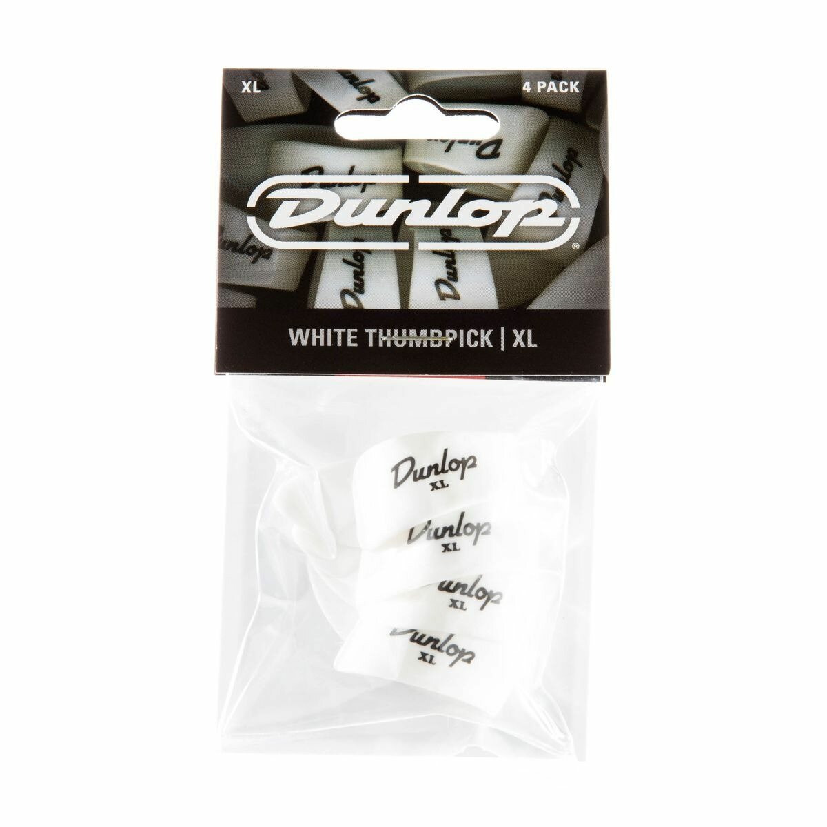 Набор медиаторов 4шт. Dunlop 9004P Plastic Thumbpick White 4Pack