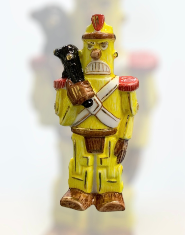 Игрушка на елку Дуболом, фарфор, желтый