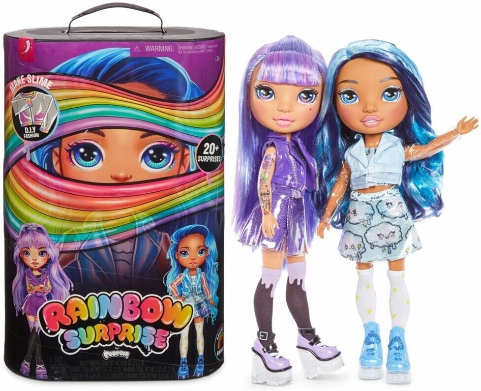 Кукла сюрприз Poopsie Rainbow Surprise Dolls Amethyst Rae Или Blue Skye 561347 (фиолетовая коробка)