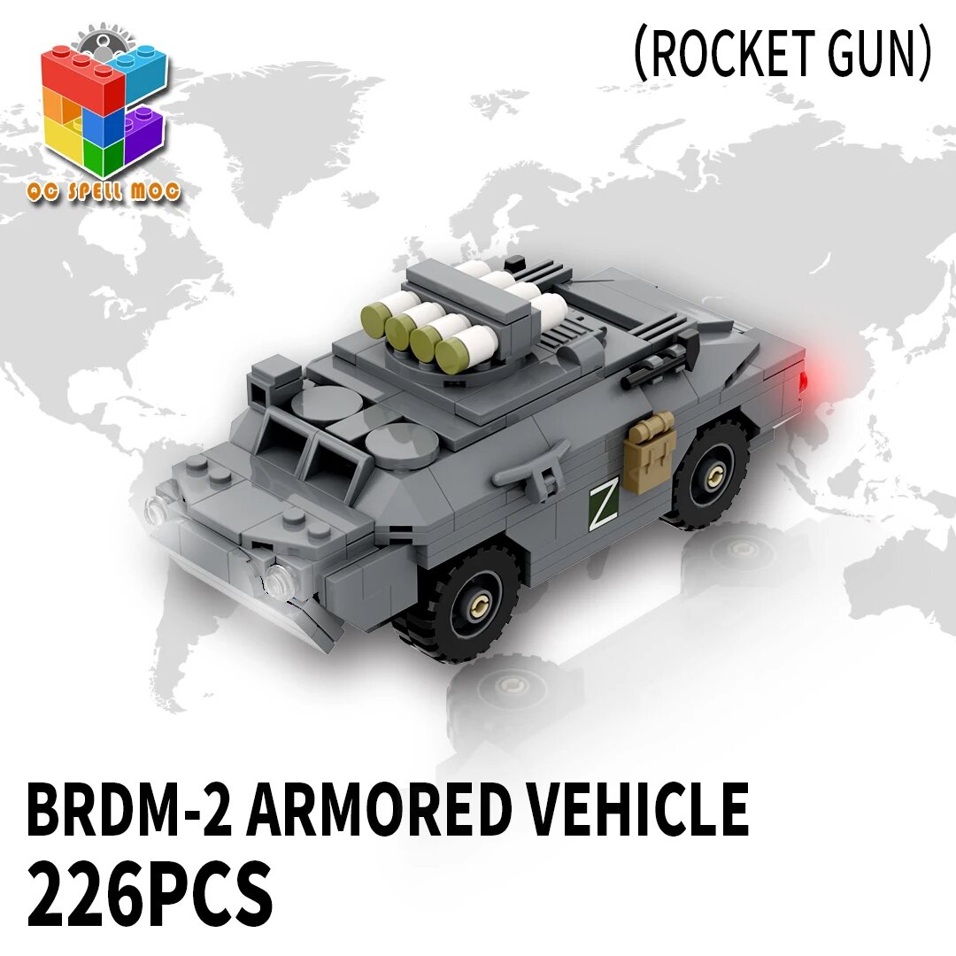 MOC Russia T-90 Танк из блоков Серый, 226pcs