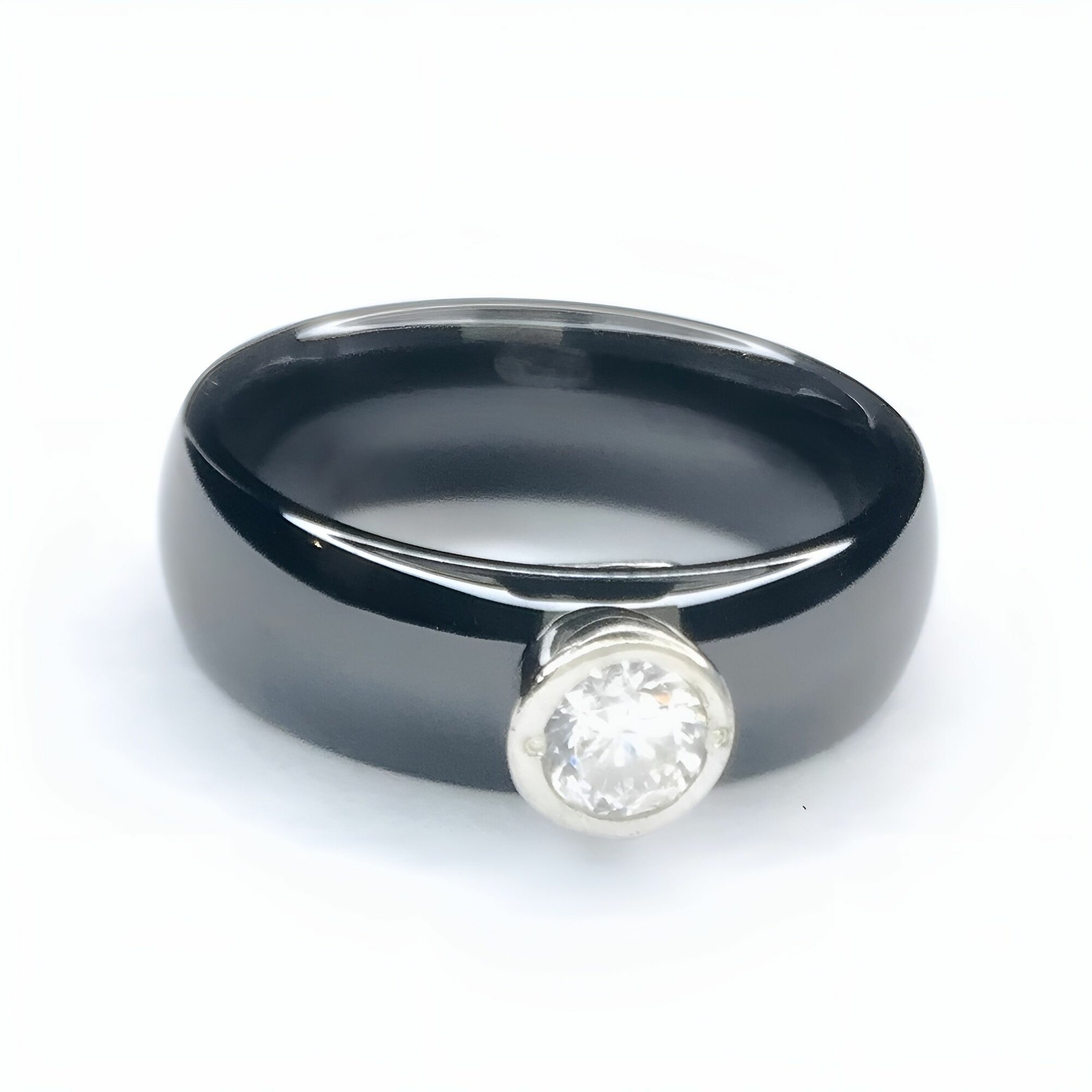 Кольцо тонкое, серебро, 925 проба, родирование, фианит