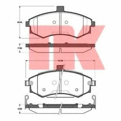 Комплект передних тормозных колодок Nk 223413 для Hyundai Elantra, Matrix; Kia Cerato