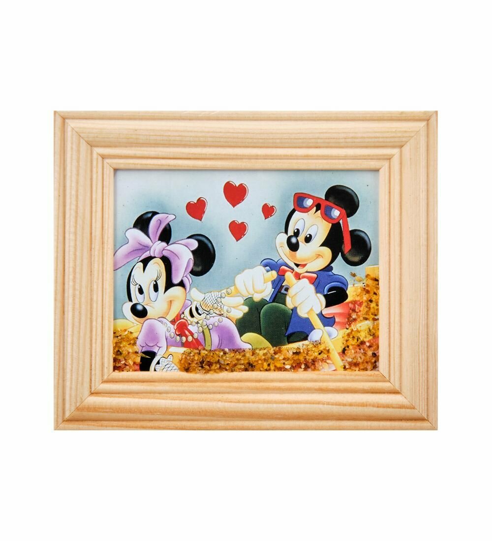 Картина 'Дисней (с янтарной крошкой) дер. рамка 7х9