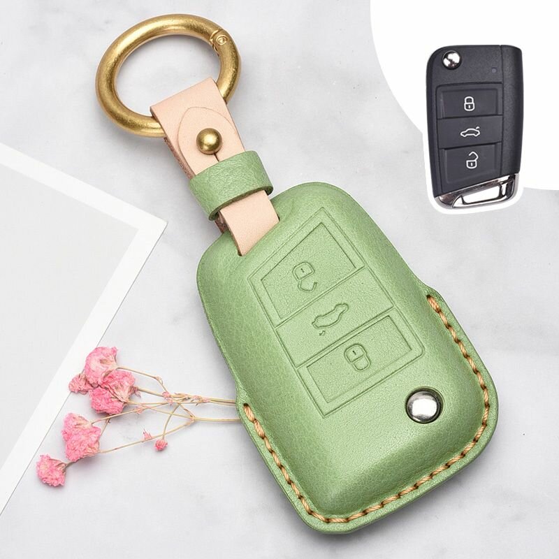 Чехол для ключа Mejicar, для Volkswagen Golf/Passat/Polo, натуральная кожа