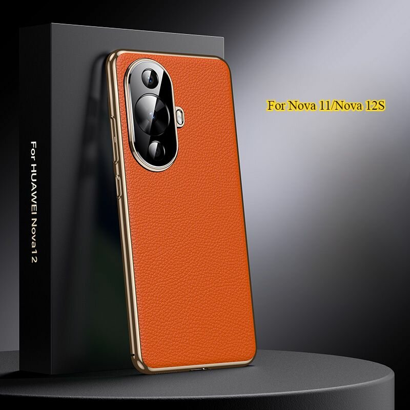 Роскошный натуральной кожи чехол для Huawei Nova 11/Nova 12S ( Хуавей Нова 11/Нова 12S)