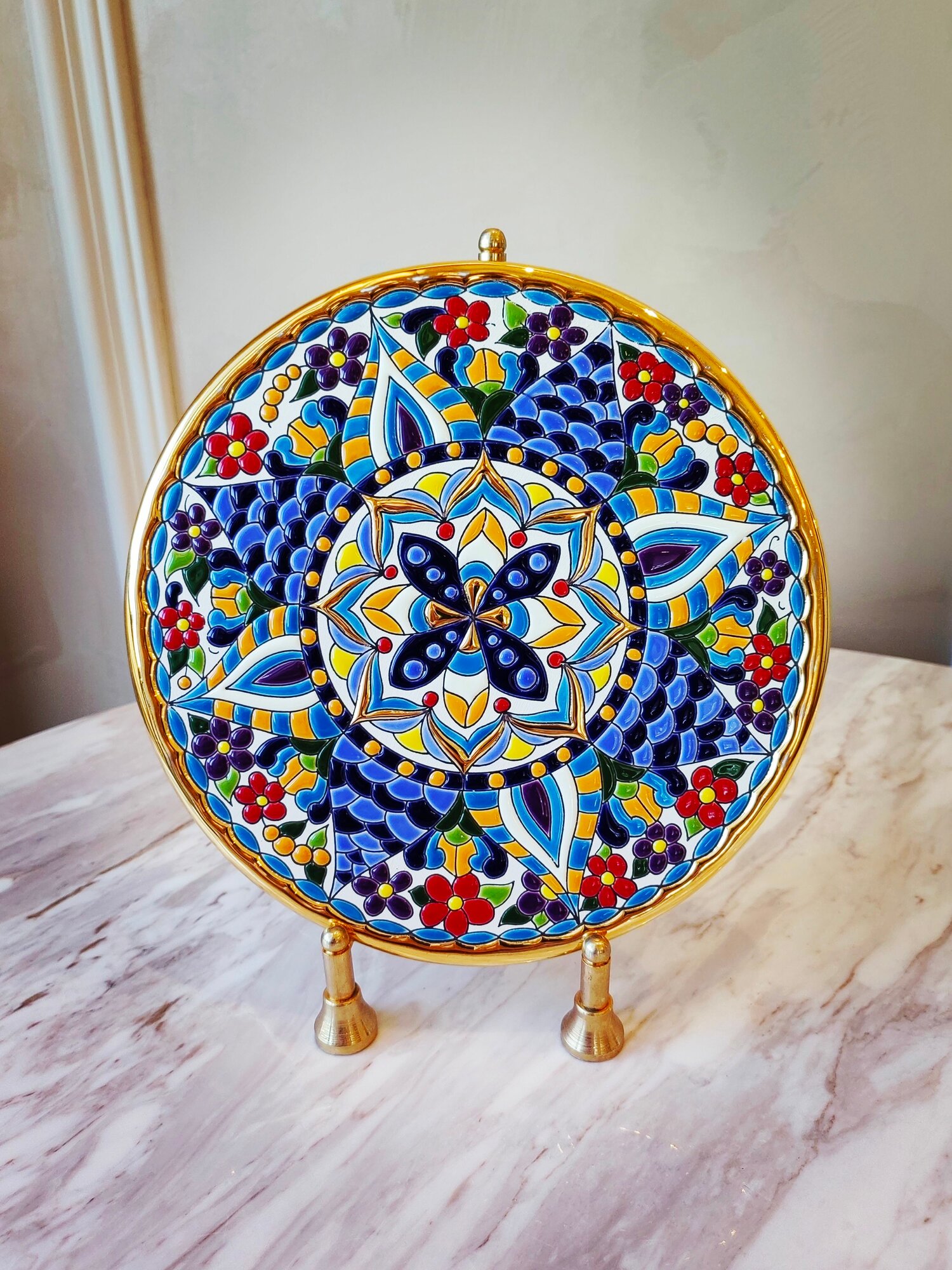 Тарелка декоративная Artecer диаметр 21 см, ручная работа испанских мастеров