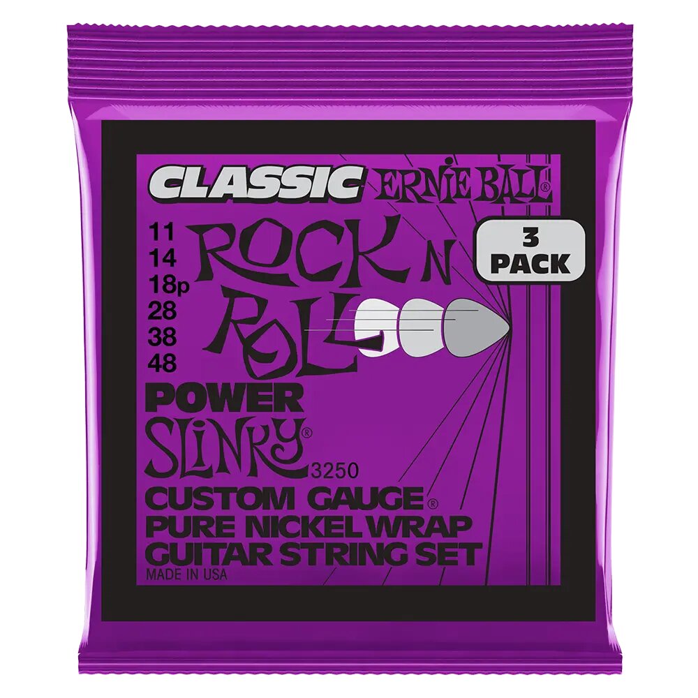 Струны для электрогитары ERNIE BALL 3250 Pure Nickel Slinky Classic Power 3 Pack 11-48