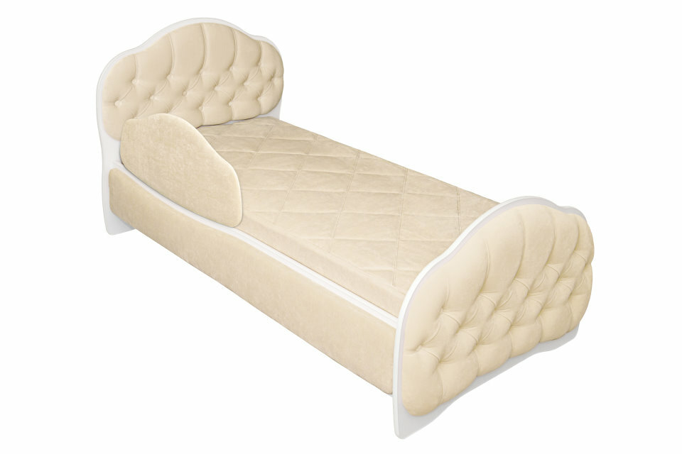 DarDav детская кровать Гармония с мягким защитным бортиком, спальное 170х80см, цвет бежевый