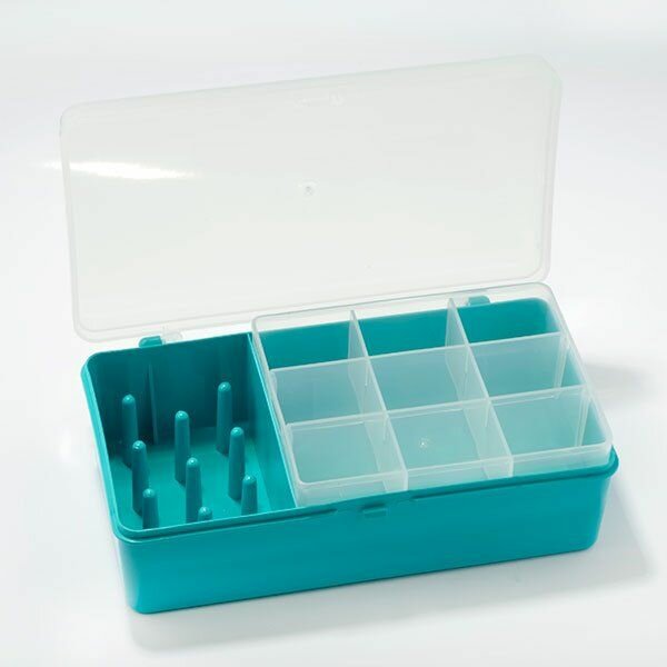 Коробка для мелочей TBY 21х11х6,5 см, 9 катушкодержателей для ниток (КОР. T-05-05-06)