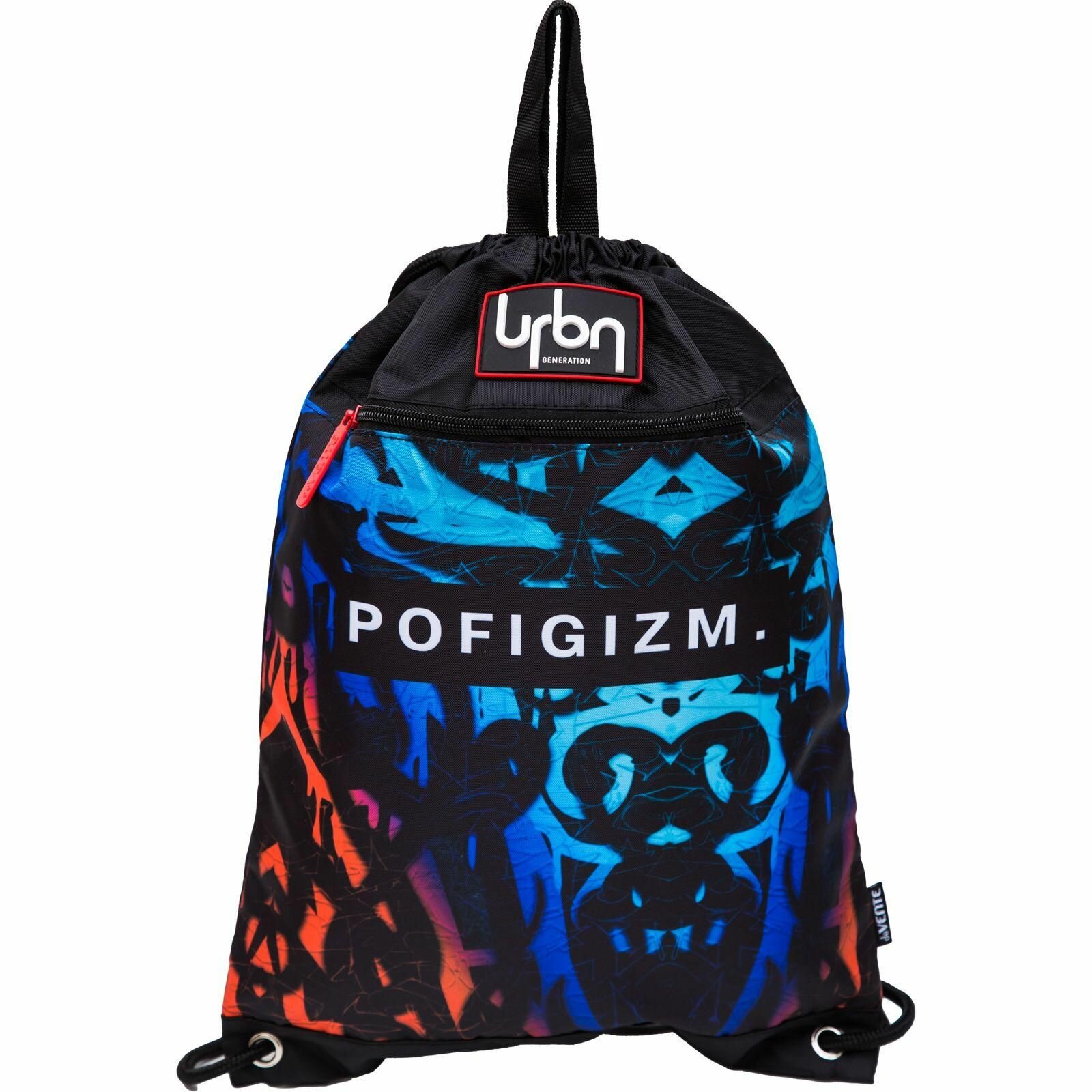 Сумка для сменной обуви deVENTE и спортивных секций, размер 33х46 см, "Label. Pofigizm", водоотталкивающая ткань, аппликации (7048414)