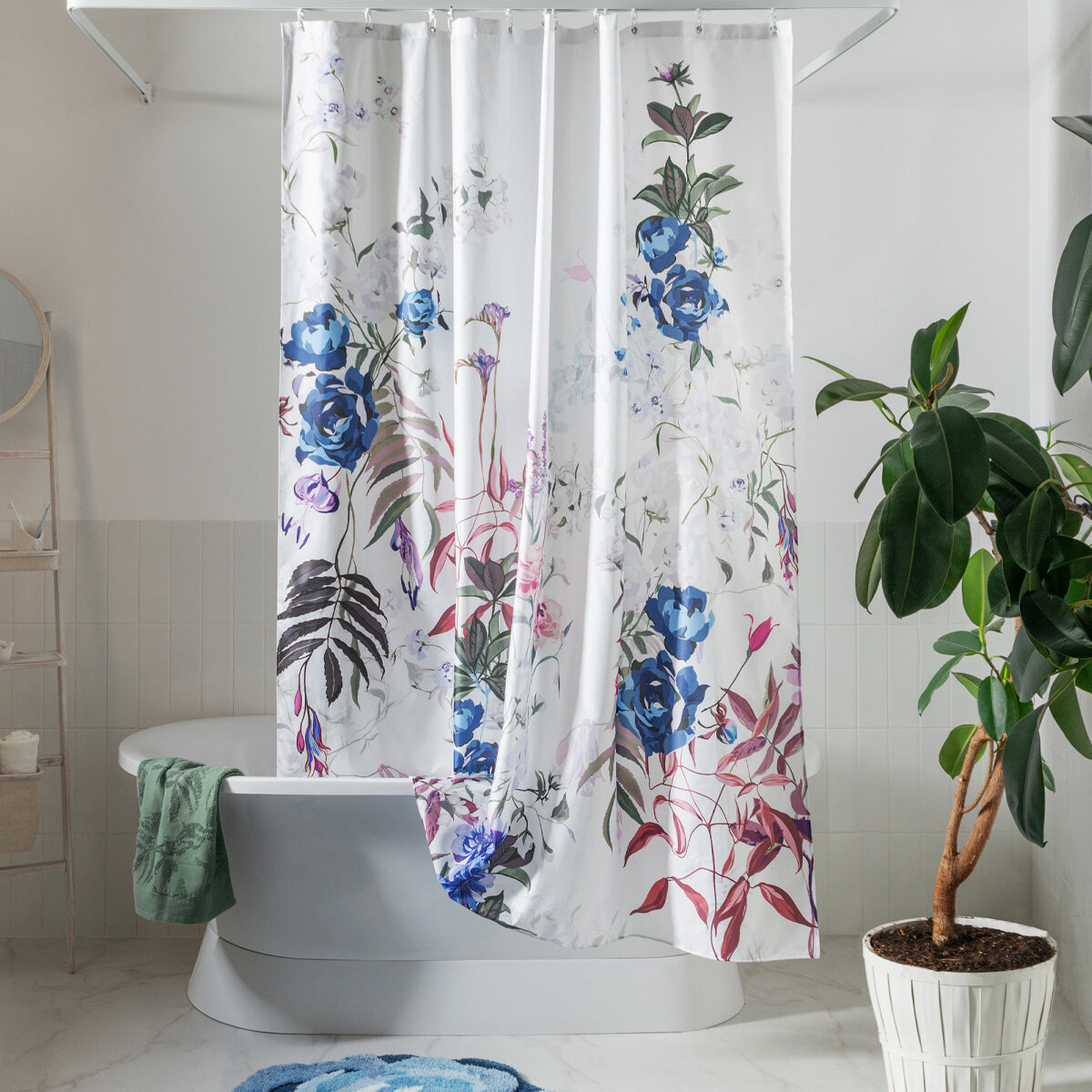 Штора для ванной тканевая 180х200 см Fleur Moroshka цвет Мультиколор