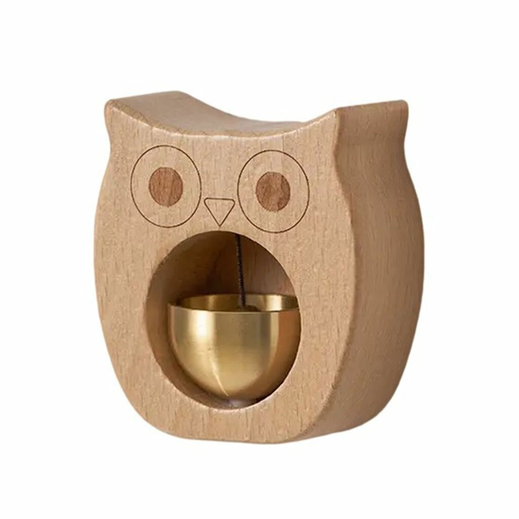 Буковые магнитные колокольчики в виде животных-сова
