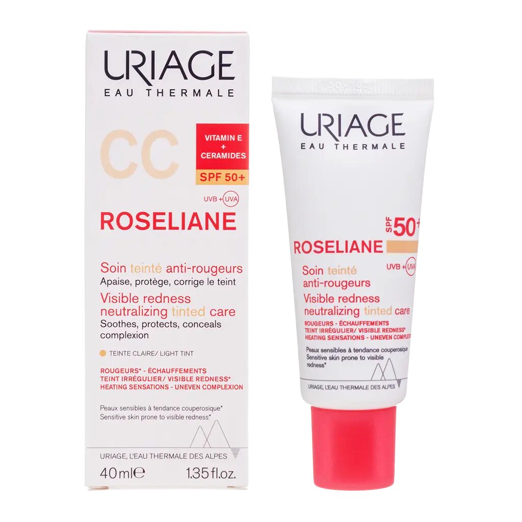 Uriage Roseliane CC Крем против покраснений с тональным эффектом SPF50 40 мл 1 шт