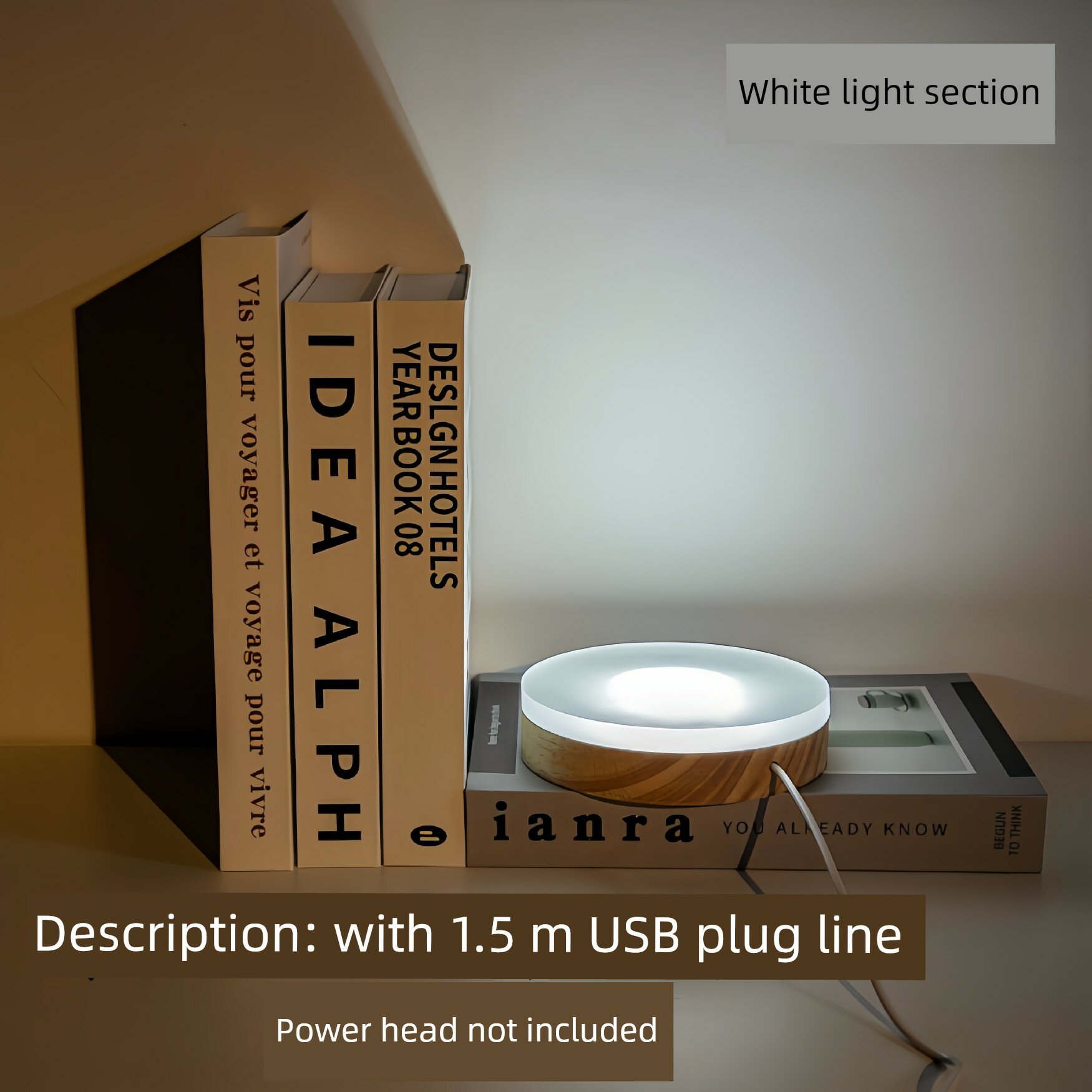 Диффузорная панель из массива дерева, акриловый светодиодный ночник с USB-подключением, сенсорная зарядка,