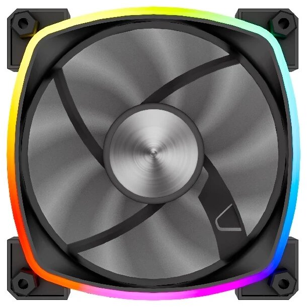 Вентилятор Powercase (M55-12 ARGB) Black 120x120x25мм (PWM, 4pin PWM (M+F)+ 3pin ARGB (M+F), 600-1500 об/мин) Bulk