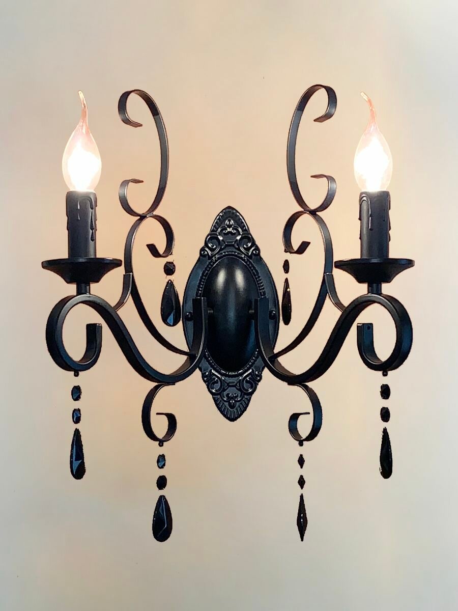 Светильник настенный, бра в спальню настенный, гостиная, коридор, черное, Бра, E14, 40 Вт