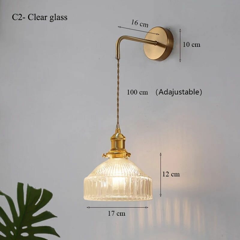 Бра, Цветной Стеклянный Абажур, Винтажный Стиль, Подходит Для Спальни, Кабинета, Гостиной