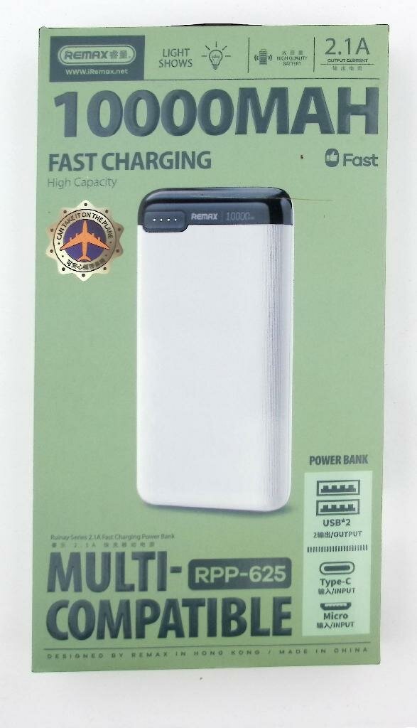 Внешний аккумулятор 10000mAh REMAX RPP-625