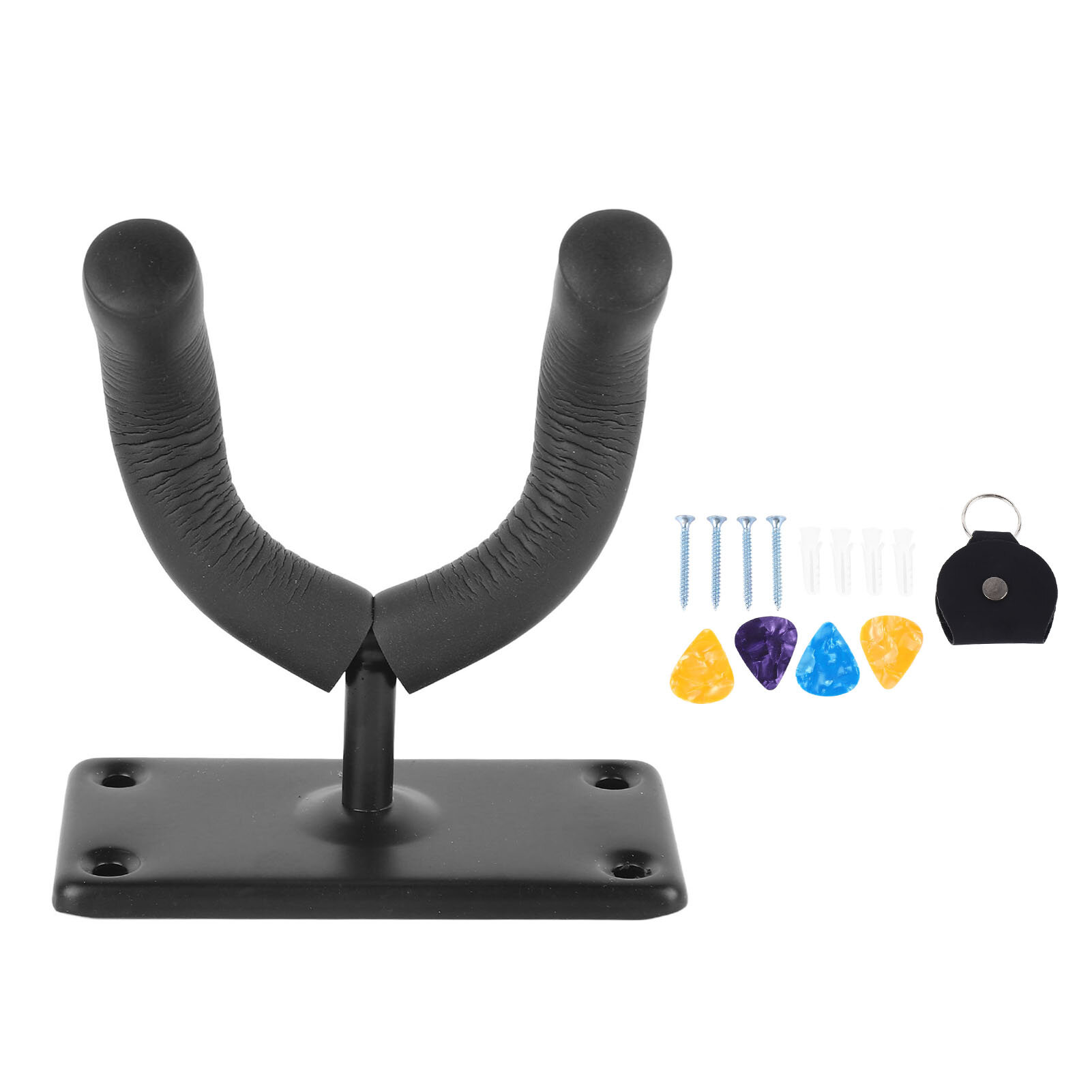 2 шт. настенных держателей для гитары, металлические крючки-держатели, аксессуары для гитары с 6 медиаторами