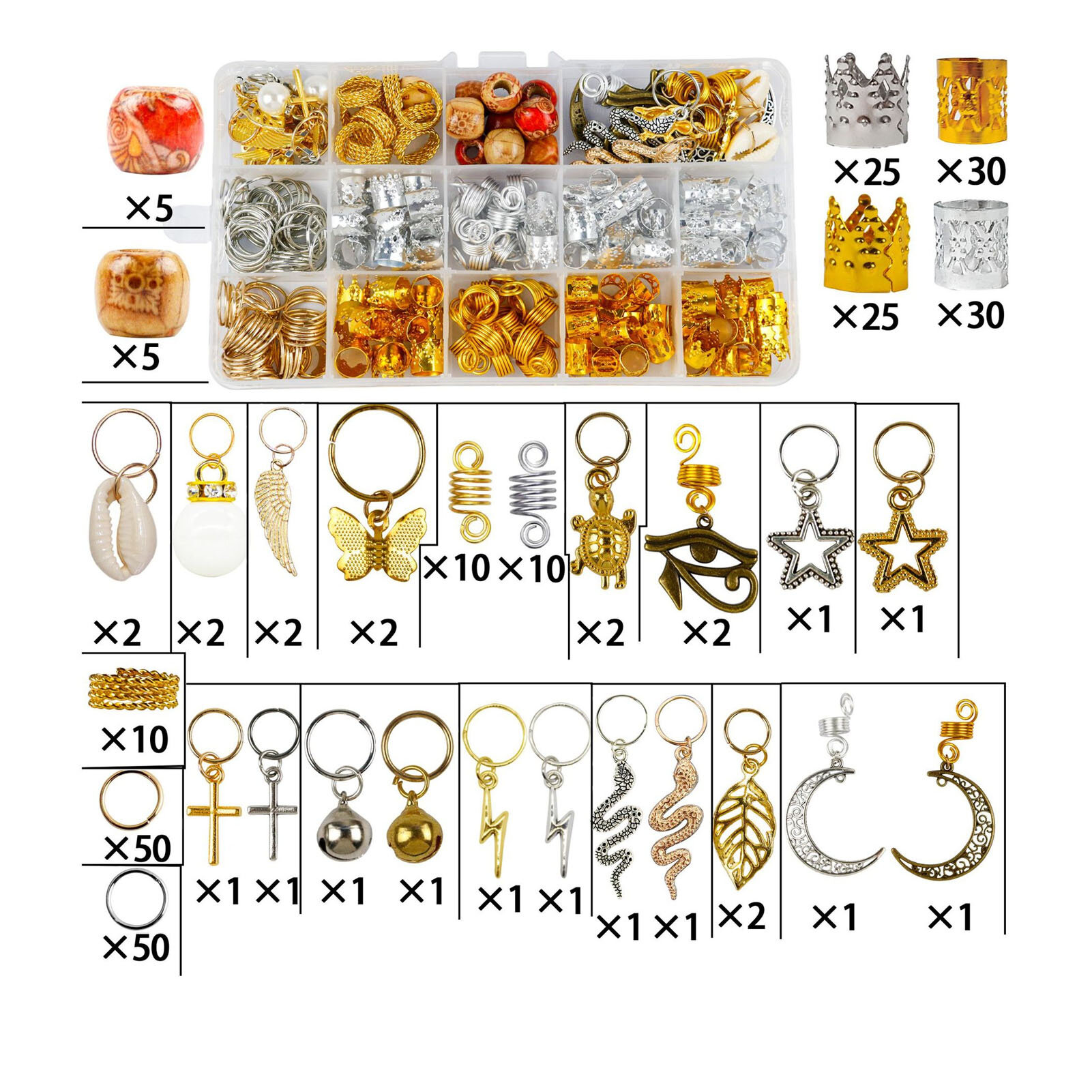 Дреды, кольца для волос, разные формы, изысканные кольца для плетения волос, украшения для волос, катушки