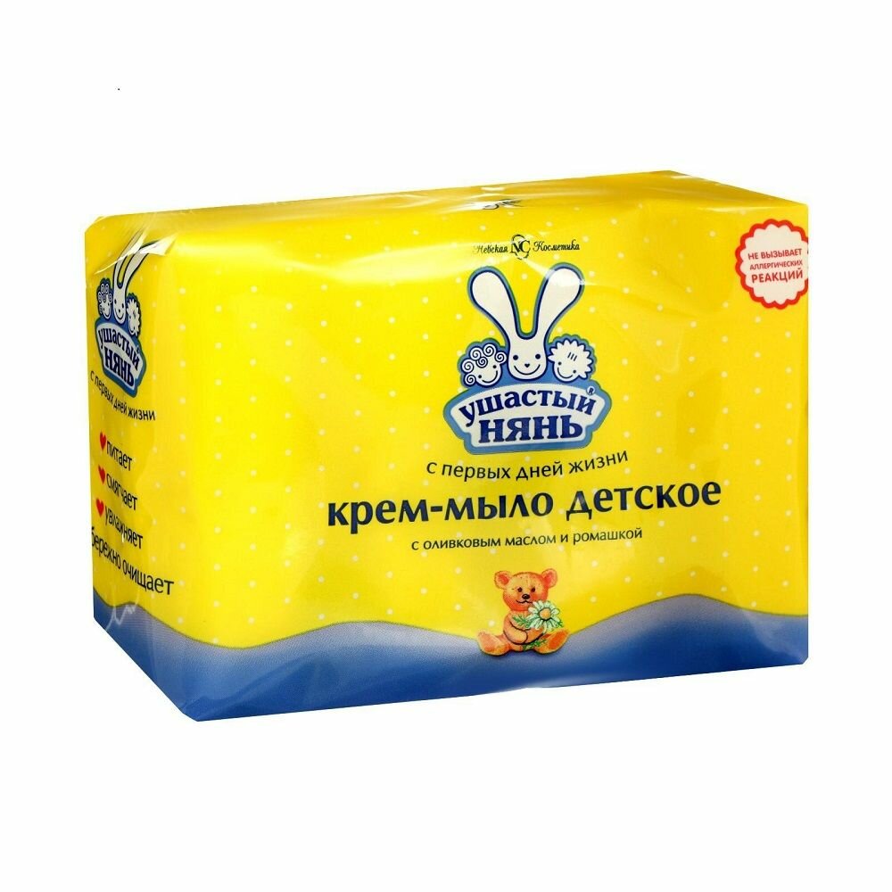 Крем-мыло Ушастый нянь с Оливковым маслом и экстрактом ромашки 4*100 гр