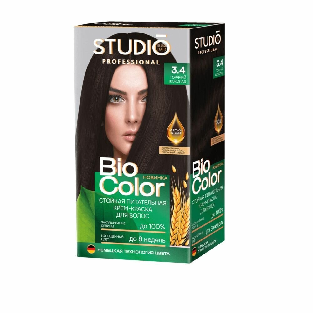 Крем-краска для волос Studio Biocolor 3.4 Горячий шоколад