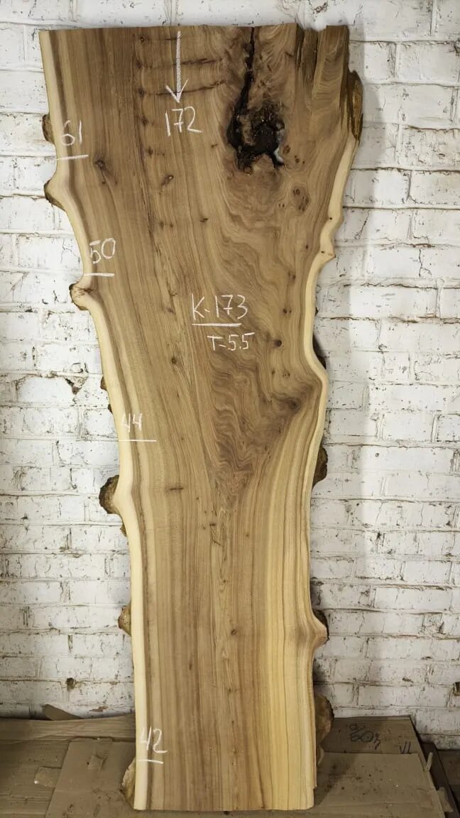 Слэб дерева Карагач К173, выровнен в плоскости, влажность 8-10%