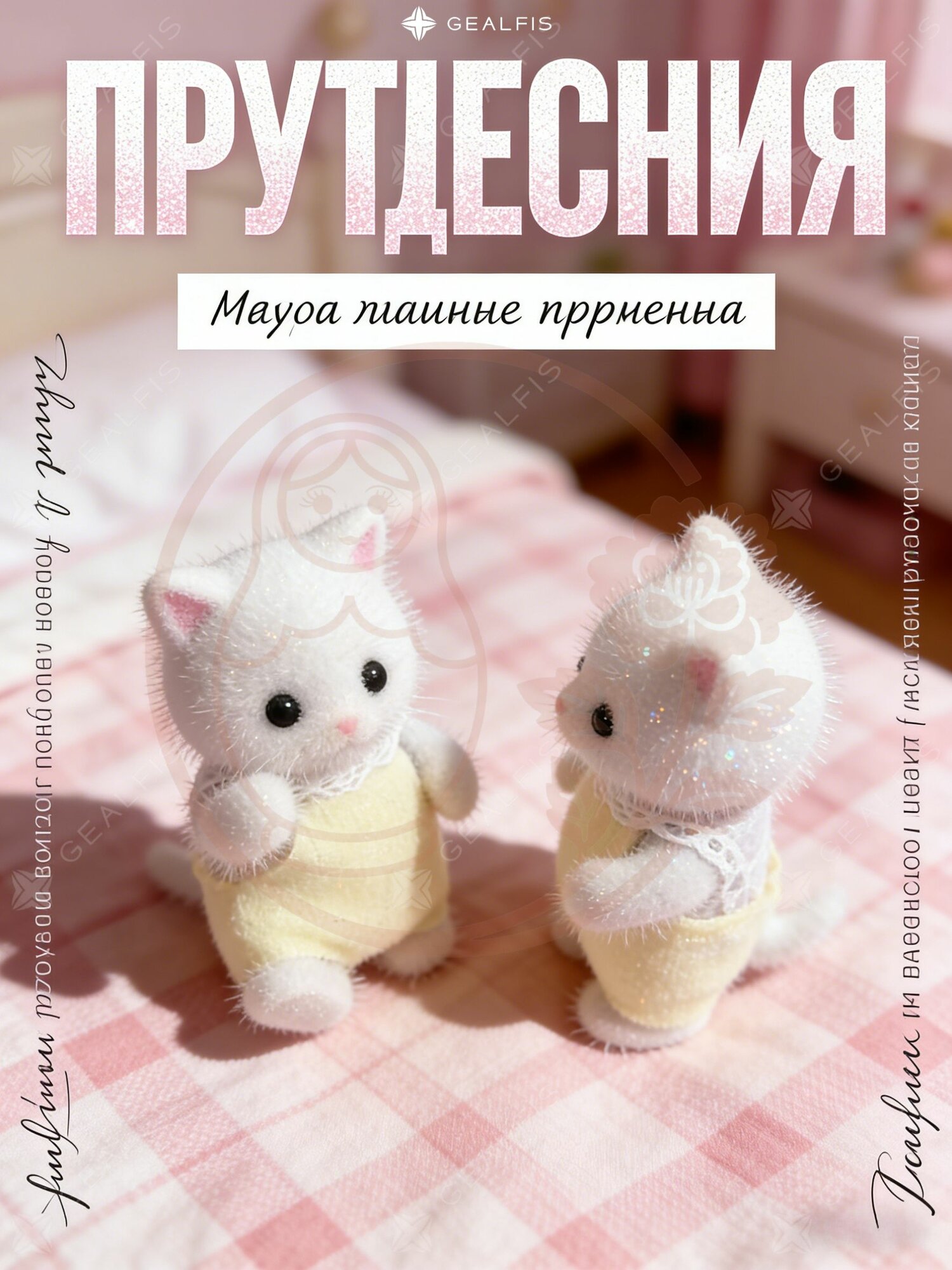 Игровая фигурка Персидский Кот, флокированная игрушка для девочек. Руки и ноги сгибаются, белый котенок в одежде. Совместима с Sylvanian Families, подарок