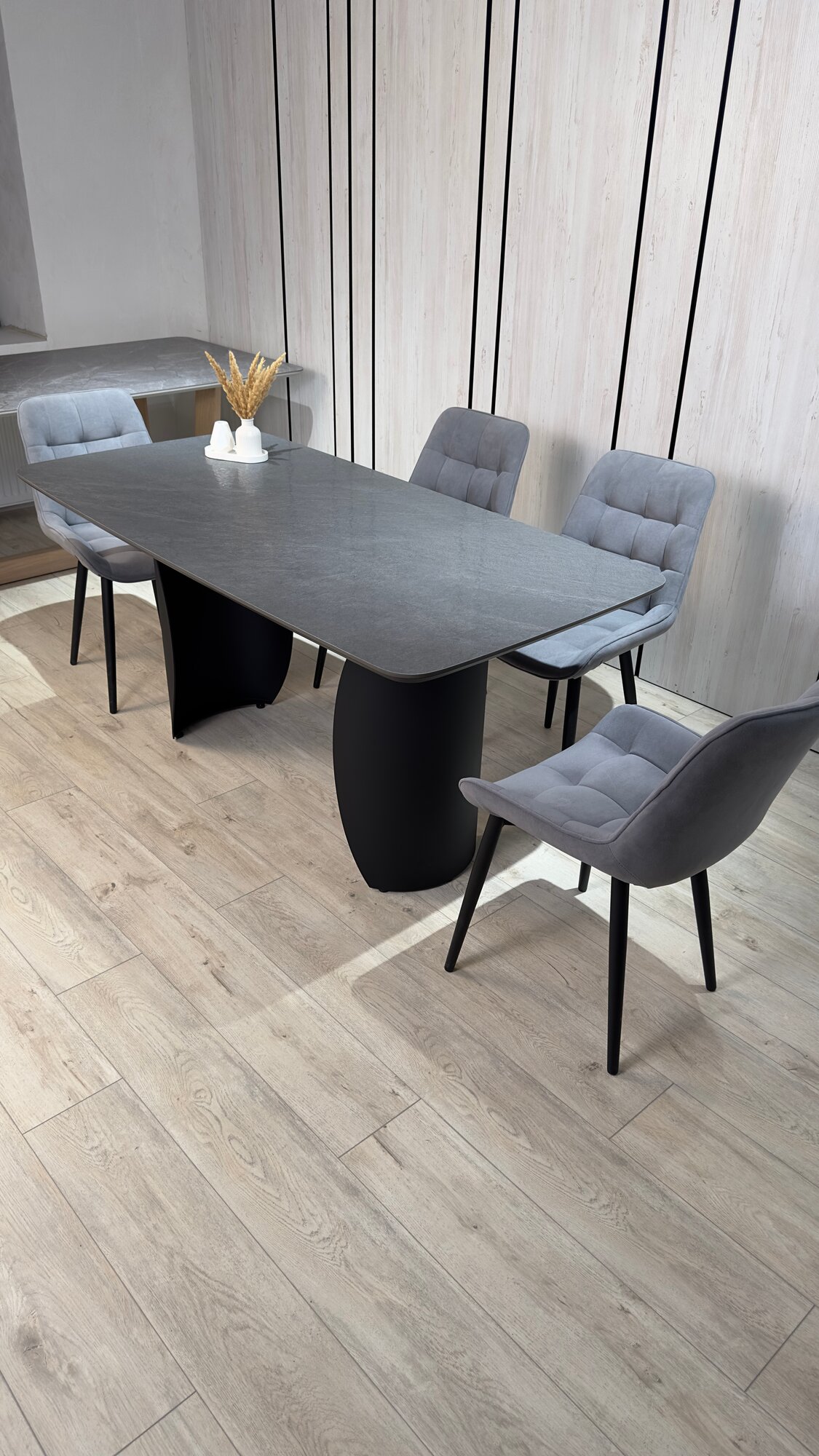 Обеденный стол Mesa Design Armonia, керамогранит, 160 см x 80 см x 75 см, металлическое подстолье