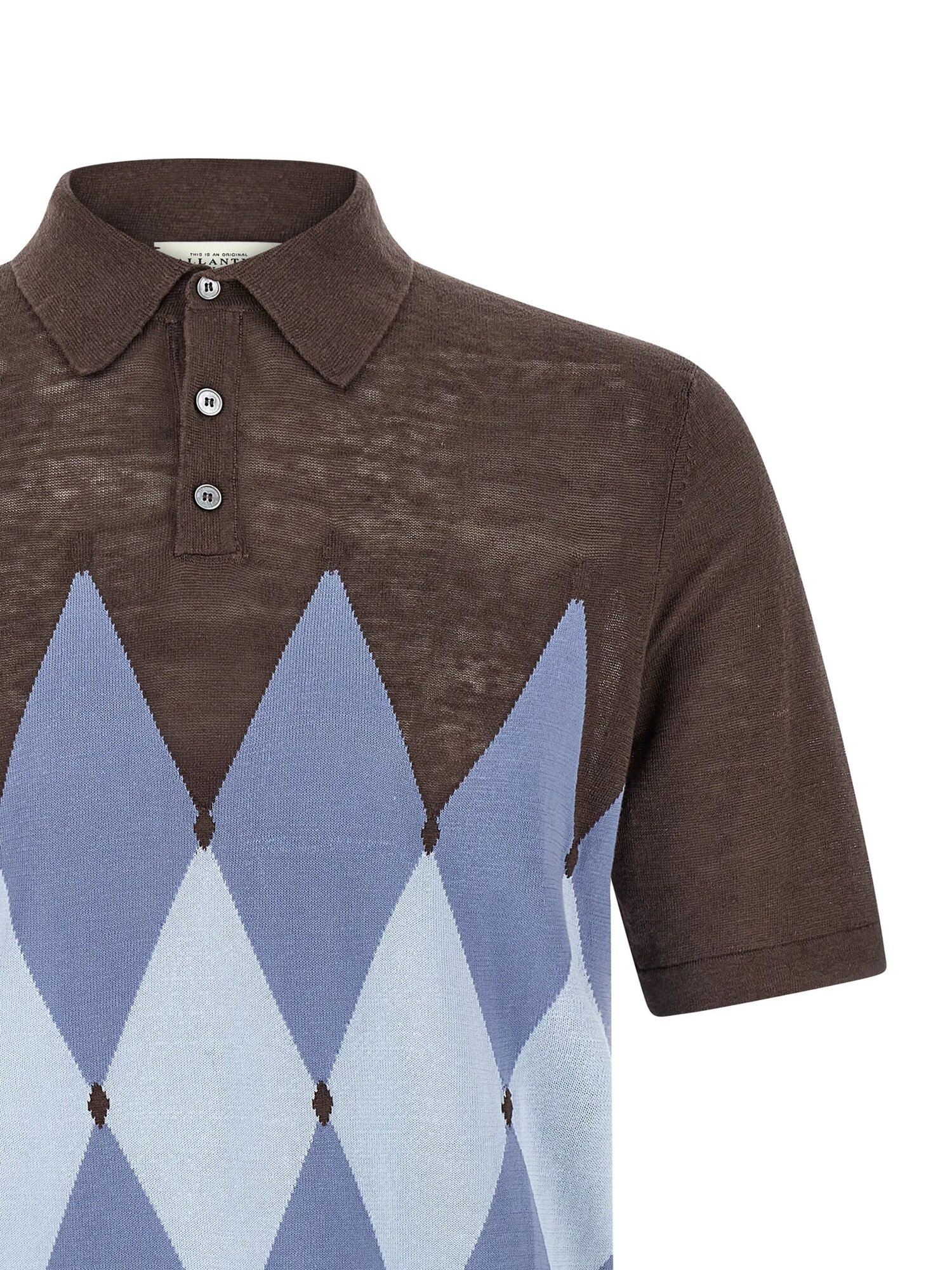 Рубашка Ballantyne Argyle-pattern short-sleeve polo shirt, размер 48, brown — фото 1