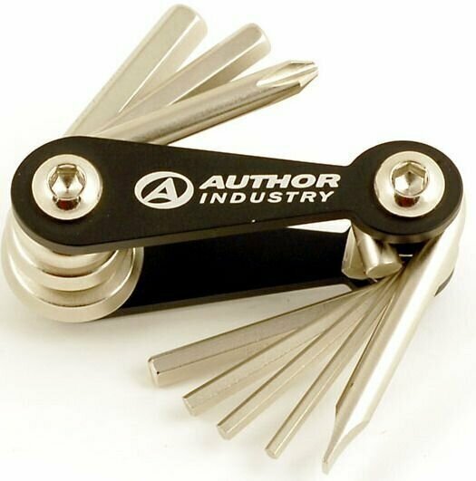 Набор мультитул велосипедный AUTHOR Expert 8 складные шестигранники, +/- отвертки черный