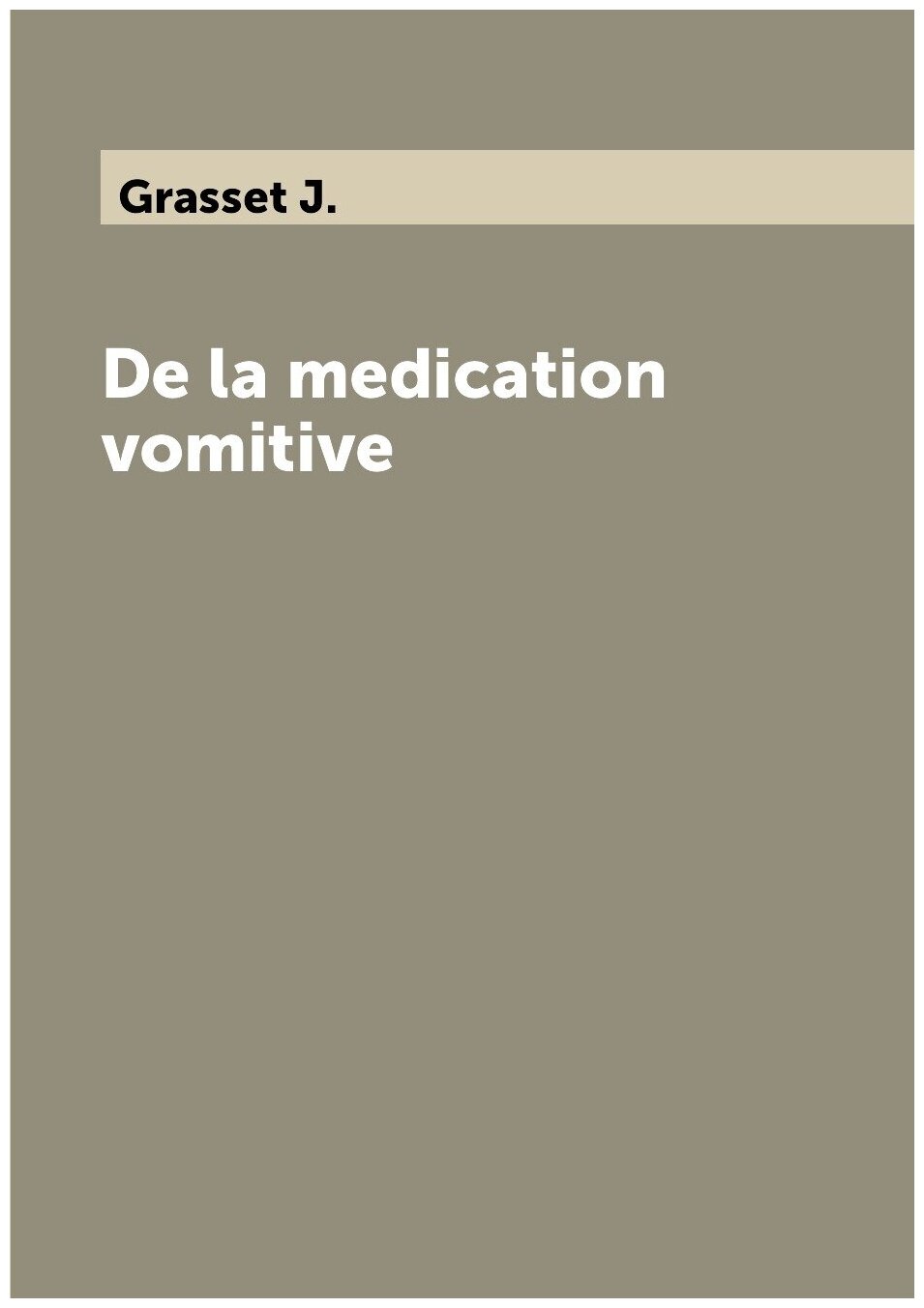De la medication vomitive