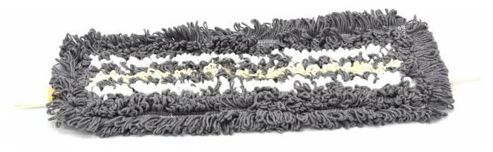 A-VM Насадка для швабры / МОП, плоский, лайт. Х/б+серая вискоза+микрофибра. Ухо+карман, 40х14 см