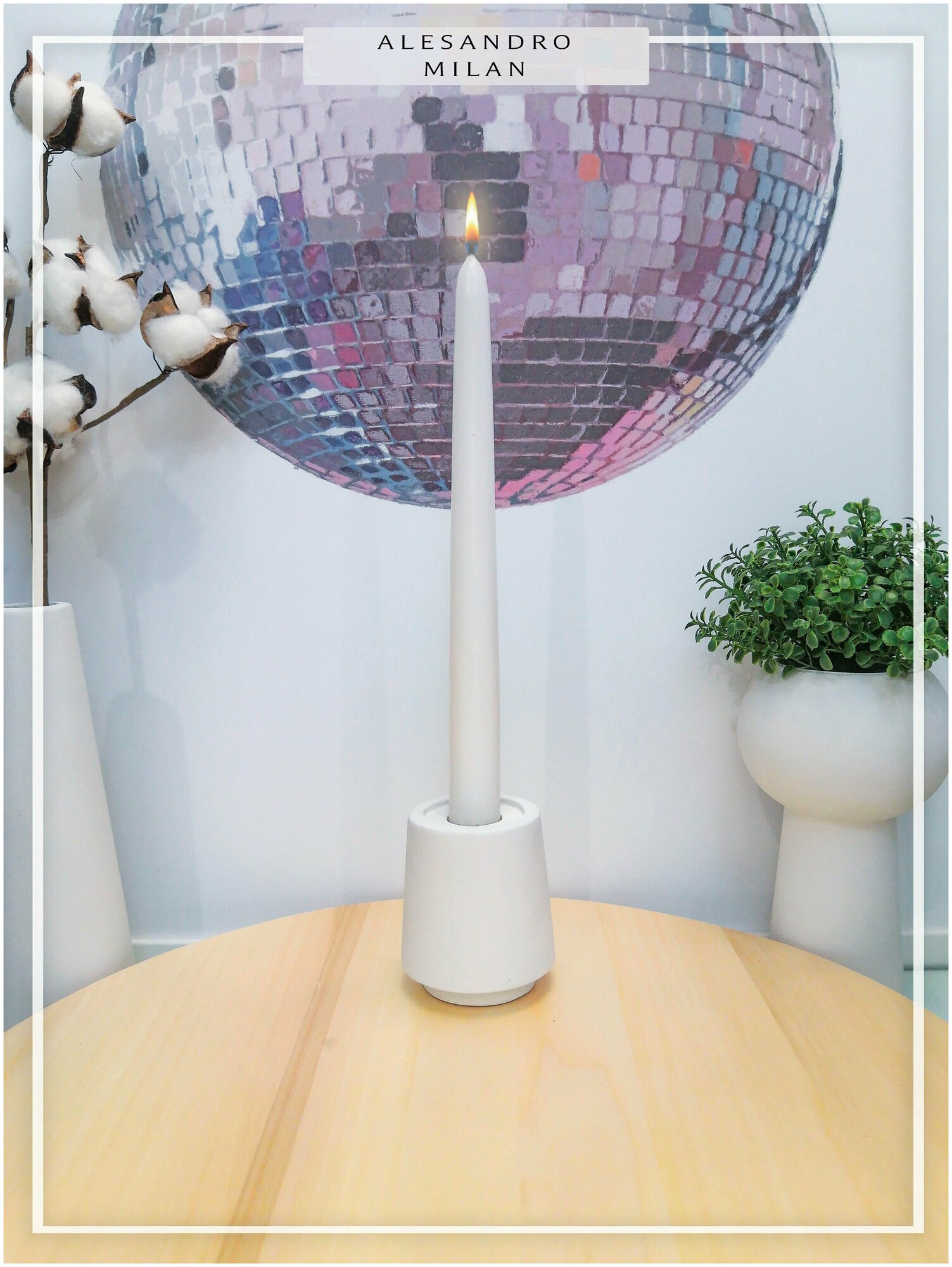 Подсвечник для свечи, Verdi 2, матовый, 1 шт.