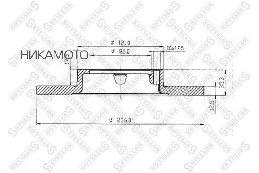 STELLOX 60205001SX диск тормозной передний!\ Daewoo Matiz 0.8/1.0 98>